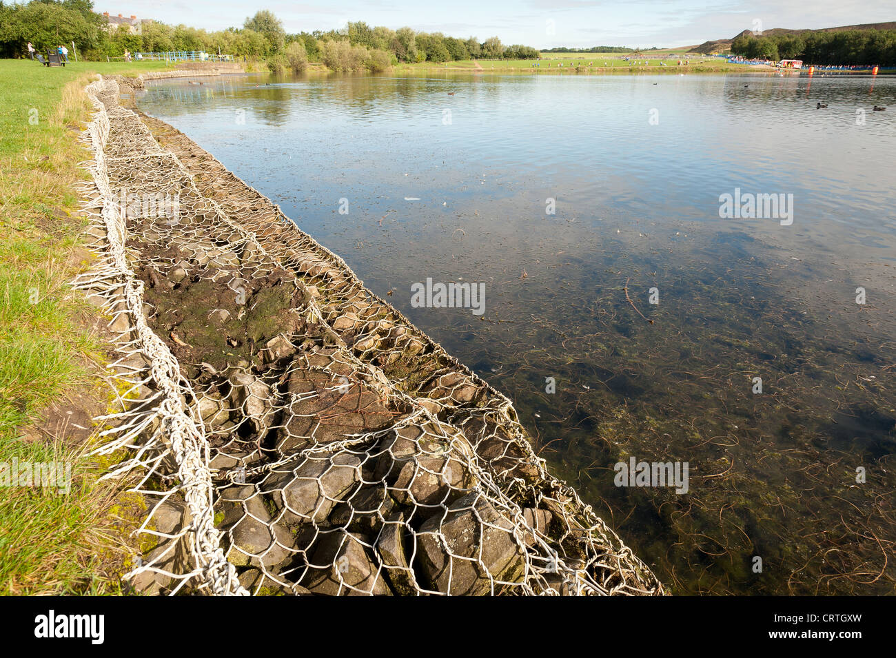 Caged rock riprap in stainless steel frames used as a structural ...