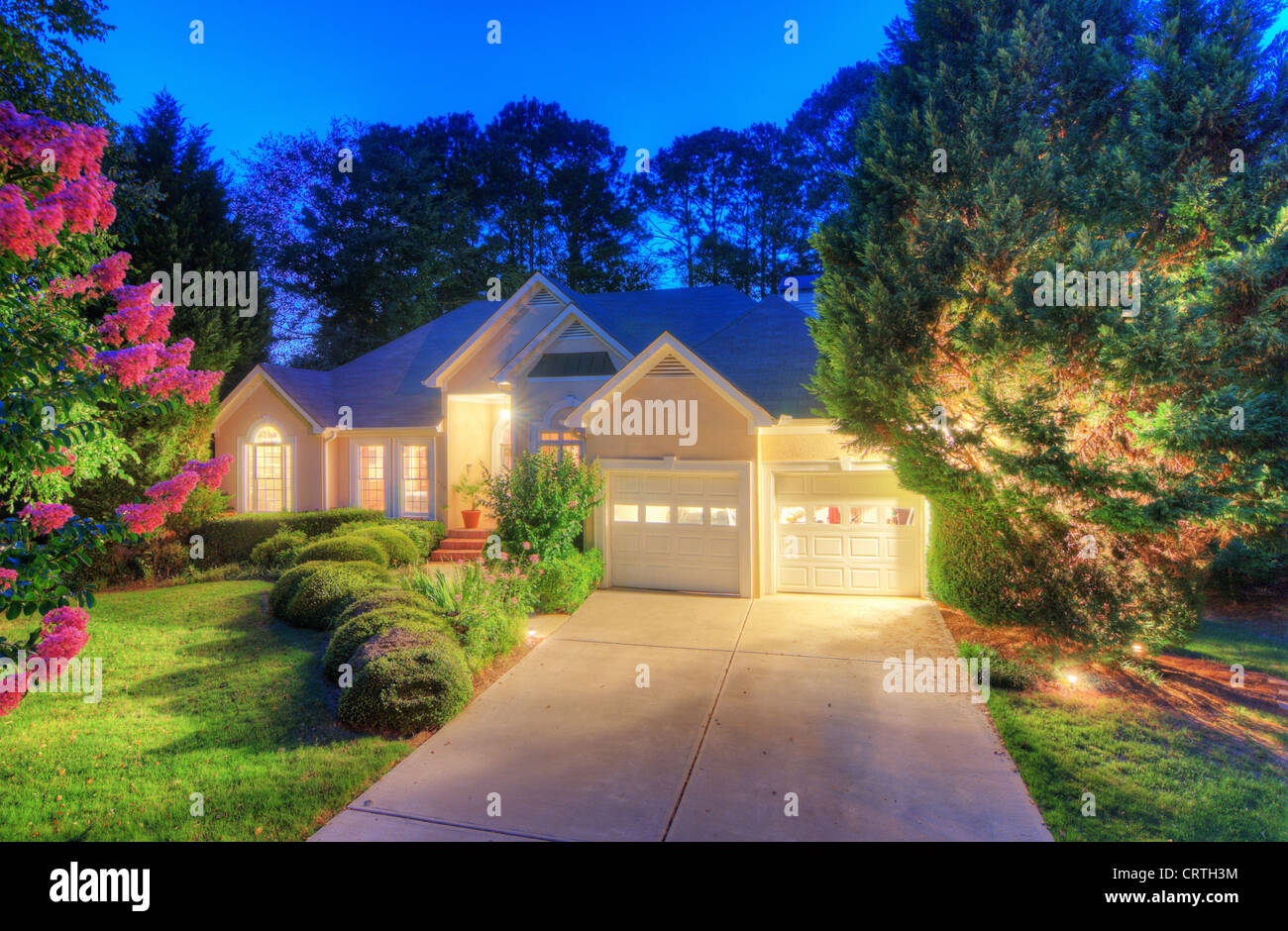 nice house at dusk Stock Photo - Alamy