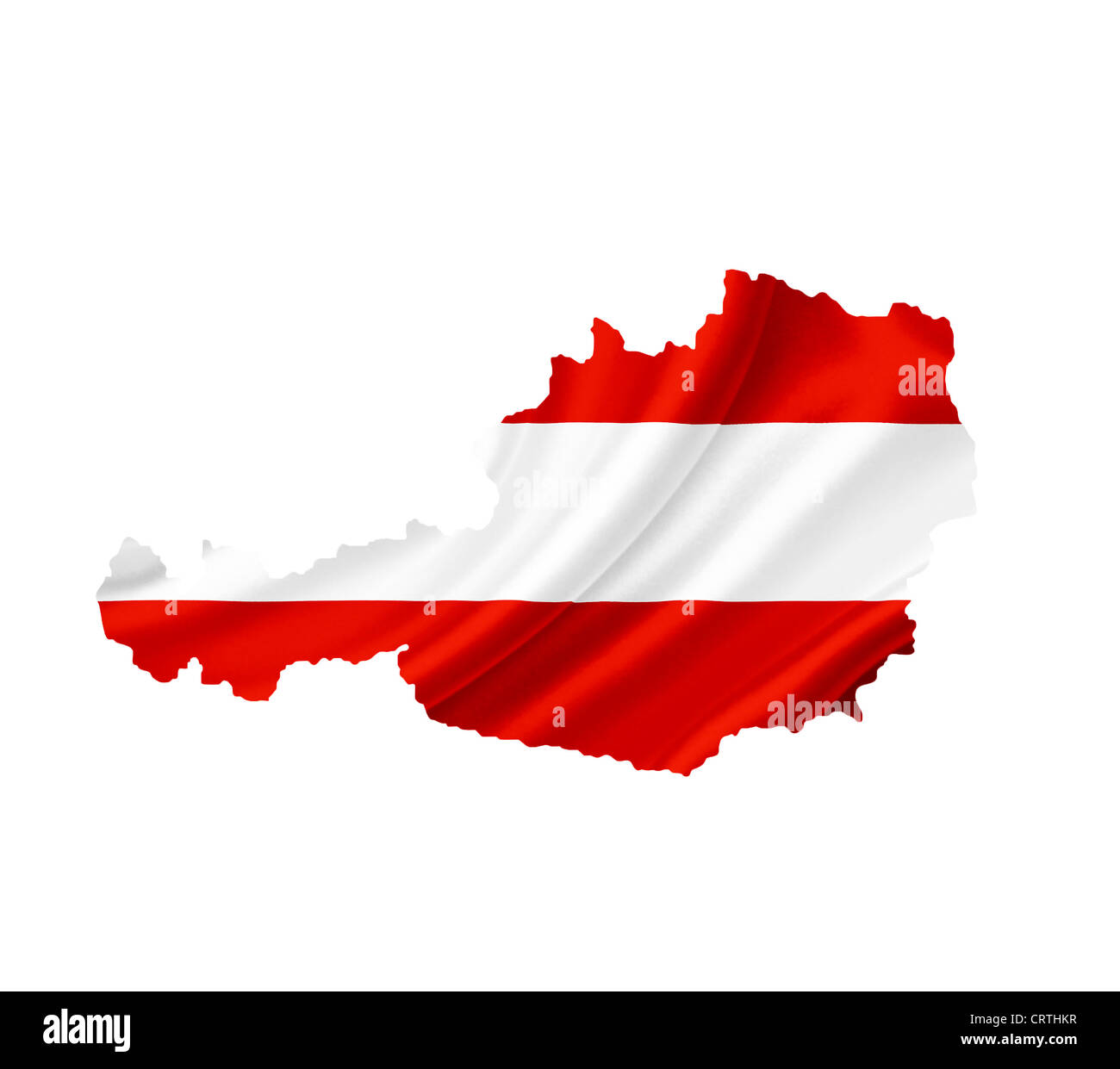 Map of Austria with waving flag isolated on white Stock Photo - Alamy