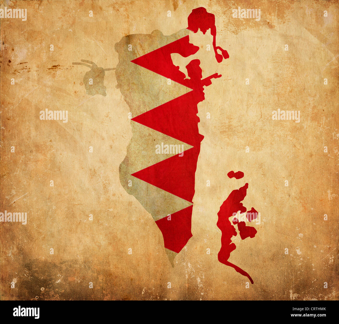 Vintage map of Bahrain on grunge paper Stock Photo - Alamy