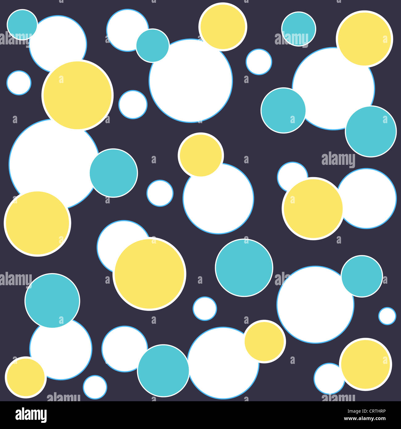 Seamless circles pattern in blue, yellow and white Stock Photo - Alamy