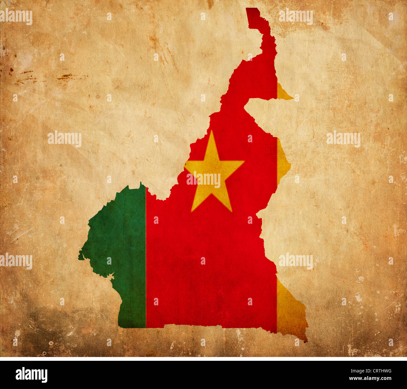 Vintage map of Cameroon on grunge paper Stock Photo - Alamy