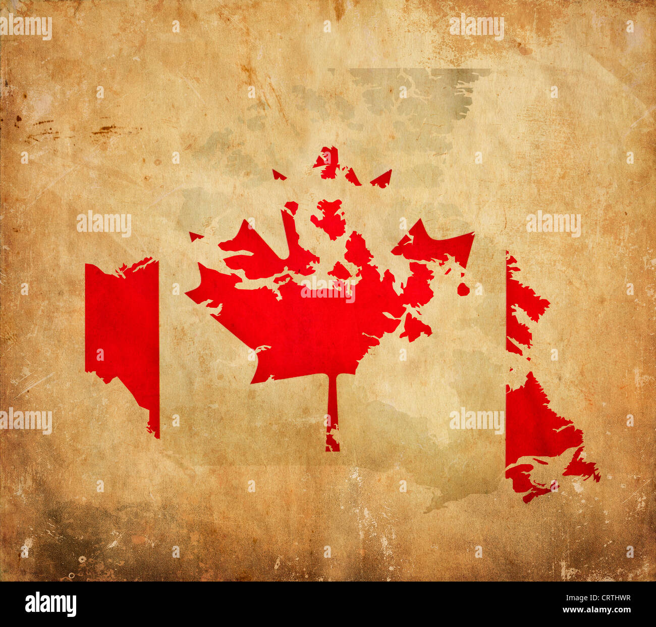 Vintage map of Canada on grunge paper Stock Photo - Alamy