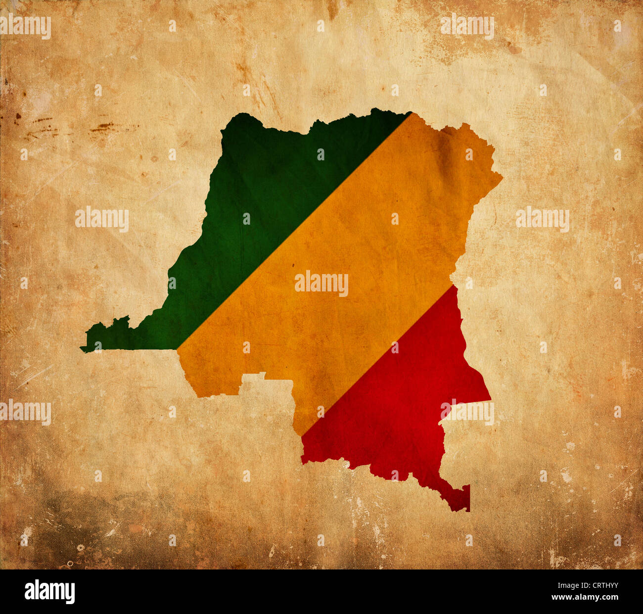 Vintage map of Congo on grunge paper Stock Photo - Alamy