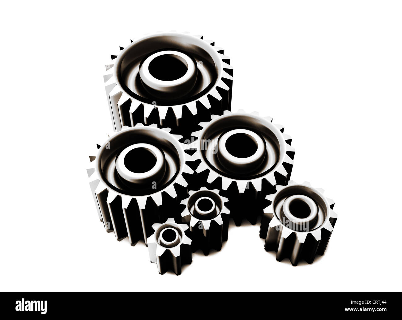 Metallic gears different sizes Stock Photo - Alamy