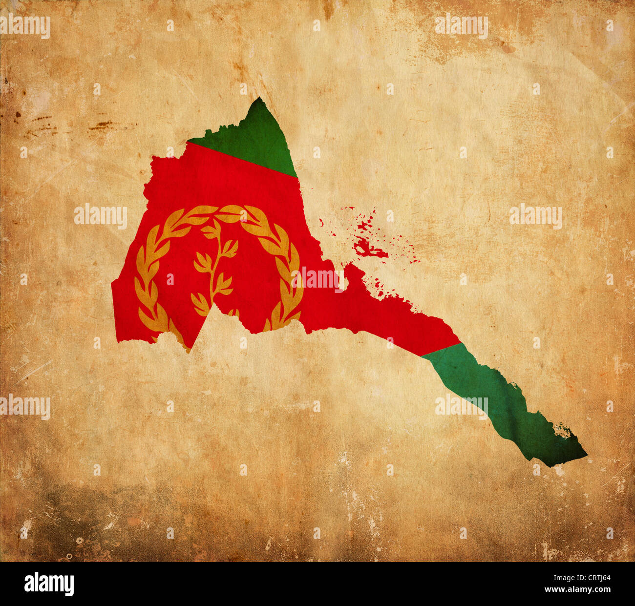 Vintage map of Eritrea on grunge paper Stock Photo - Alamy