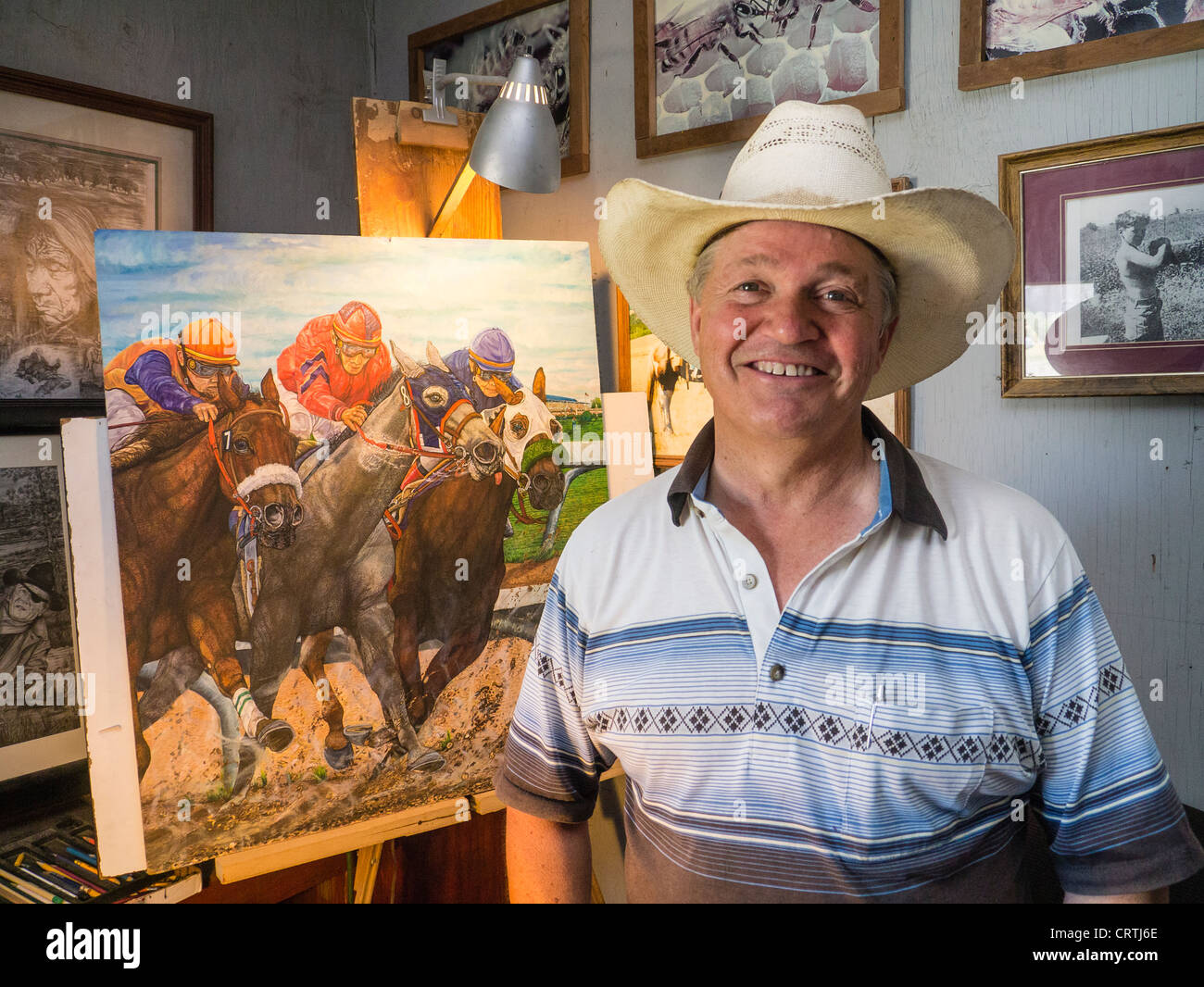 A portrait of C.R. Sadler a cowboy artist, saddle maker and bee keeper ...