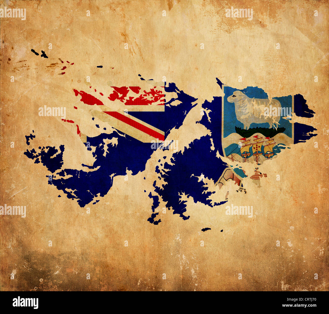 Vintage map of the falkland islands hi-res stock photography and images ...