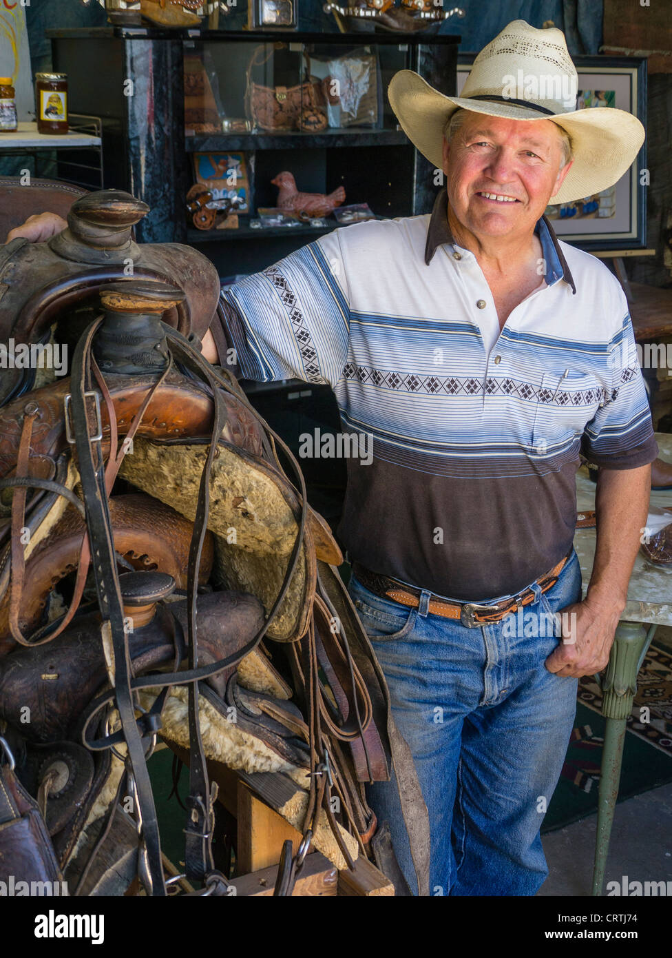 A portrait of C.R. Sadler a cowboy artist, saddle maker and bee keeper ...