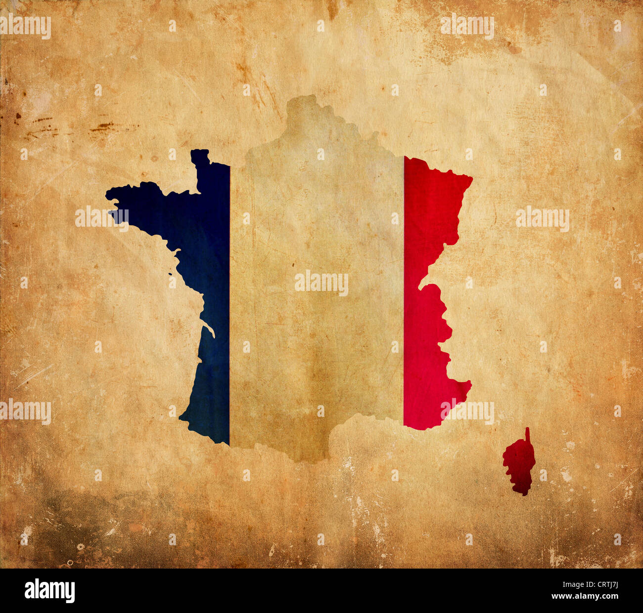 Vintage map of France on grunge paper Stock Photo - Alamy