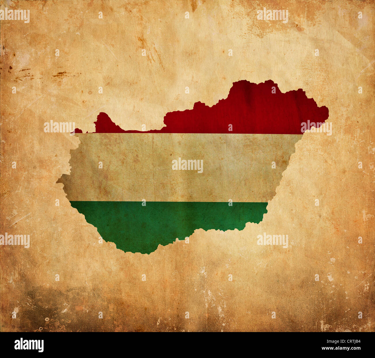 Vintage map of Hungary on grunge paper Stock Photo - Alamy