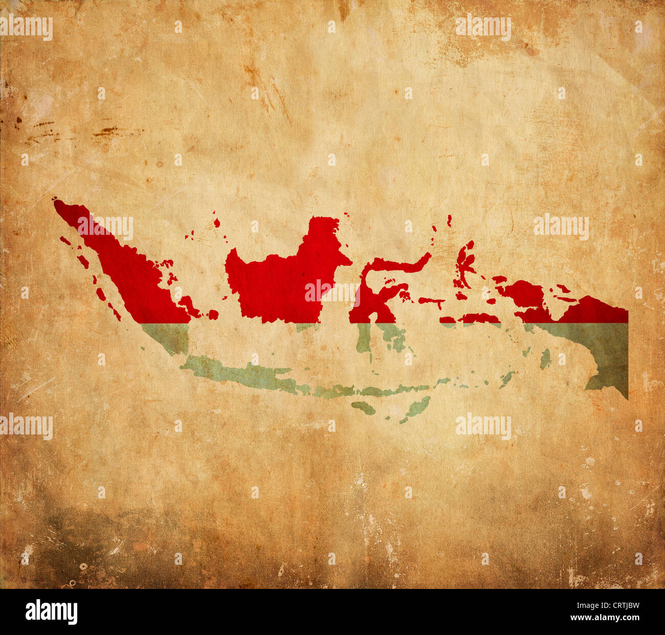 Vintage map of Indonesia on grunge paper Stock Photo - Alamy