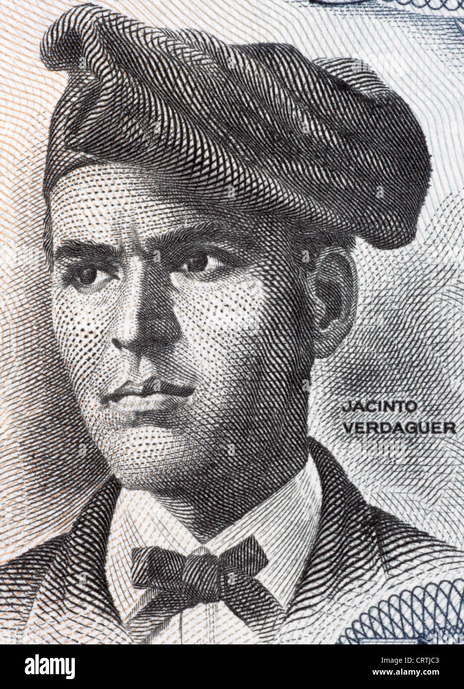 Jacint Verdaguer (1845-1902) on 500 Pesetas 1971 Banknote from Spain ...