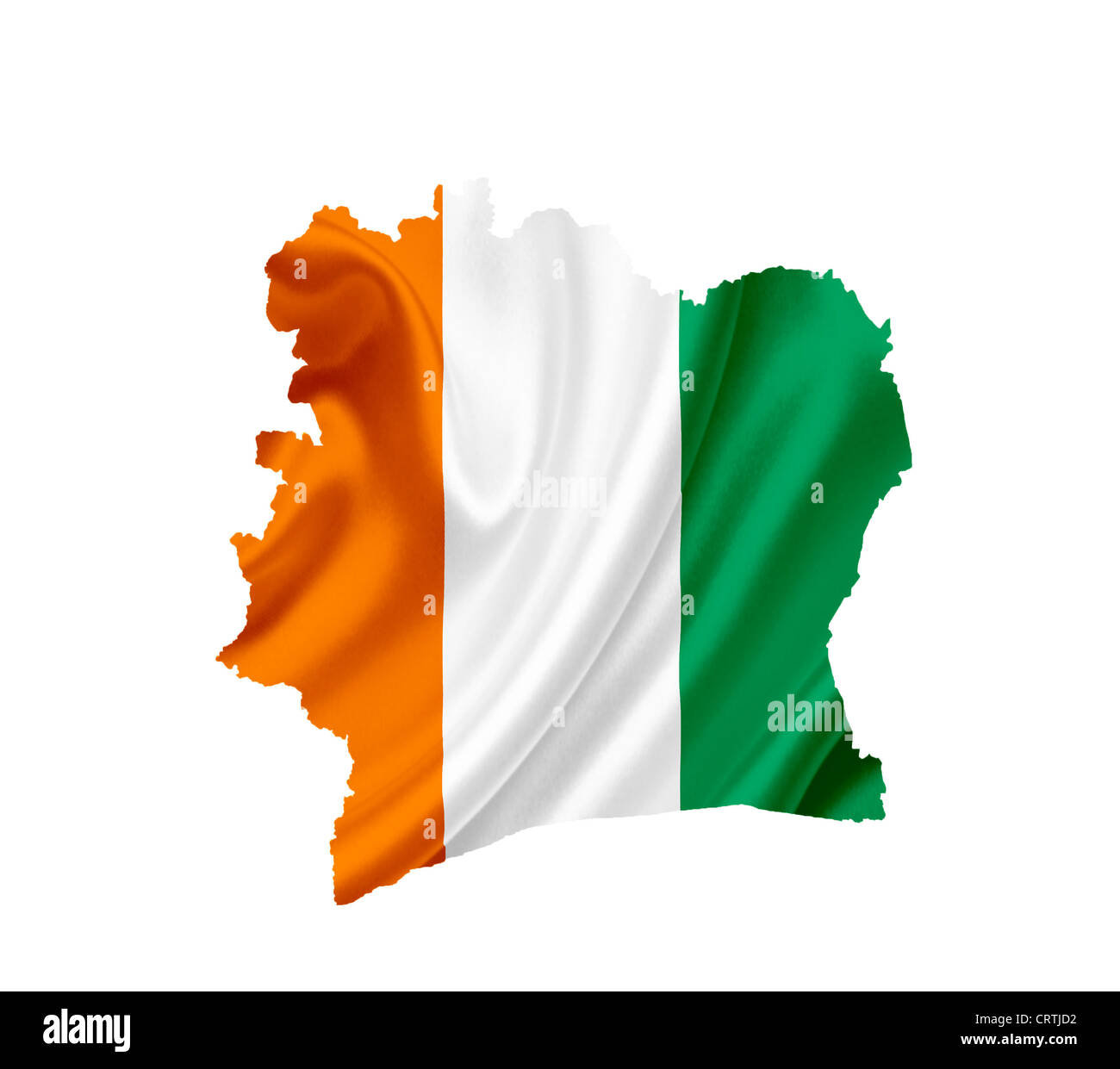 Map of ivory coast with flag vector illustration hi-res stock ...