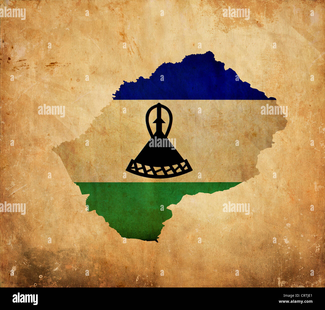Vintage map of Lesotho on grunge paper Stock Photo - Alamy