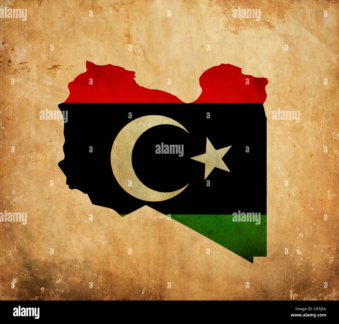 Vintage map of Libya on grunge paper Stock Photo - Alamy