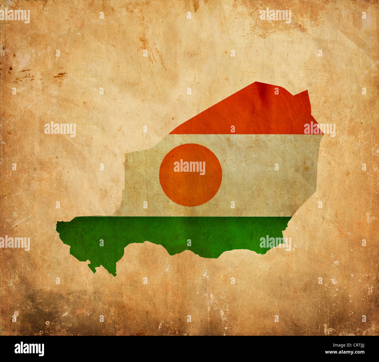 Vintage map of Niger on grunge paper Stock Photo - Alamy