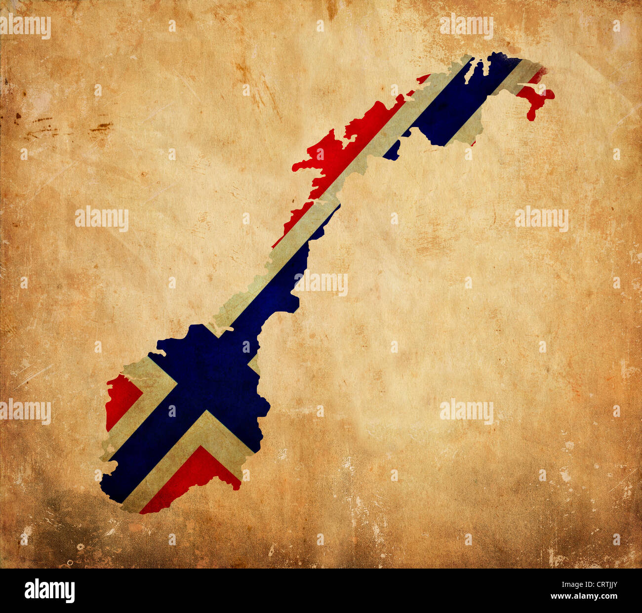 Vintage map of Norway on grunge paper Stock Photo - Alamy