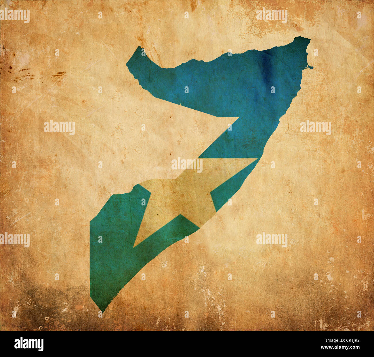 Vintage map of Somalia on grunge paper Stock Photo - Alamy