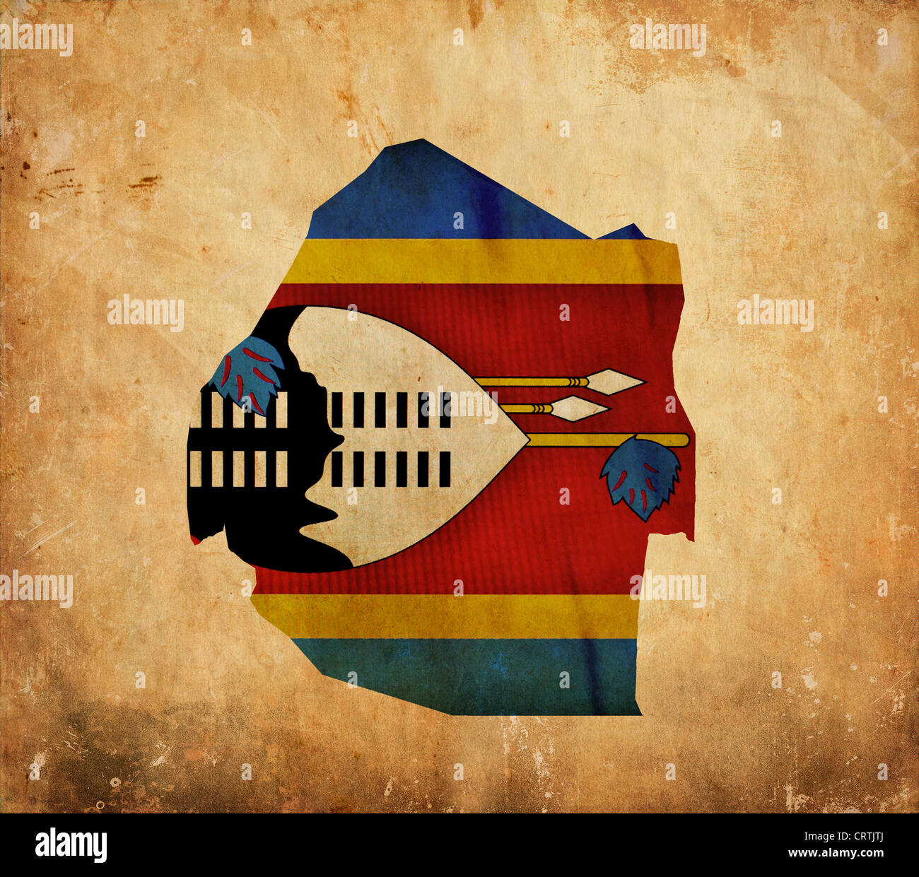 Vintage map of Swaziland on grunge paper Stock Photo - Alamy