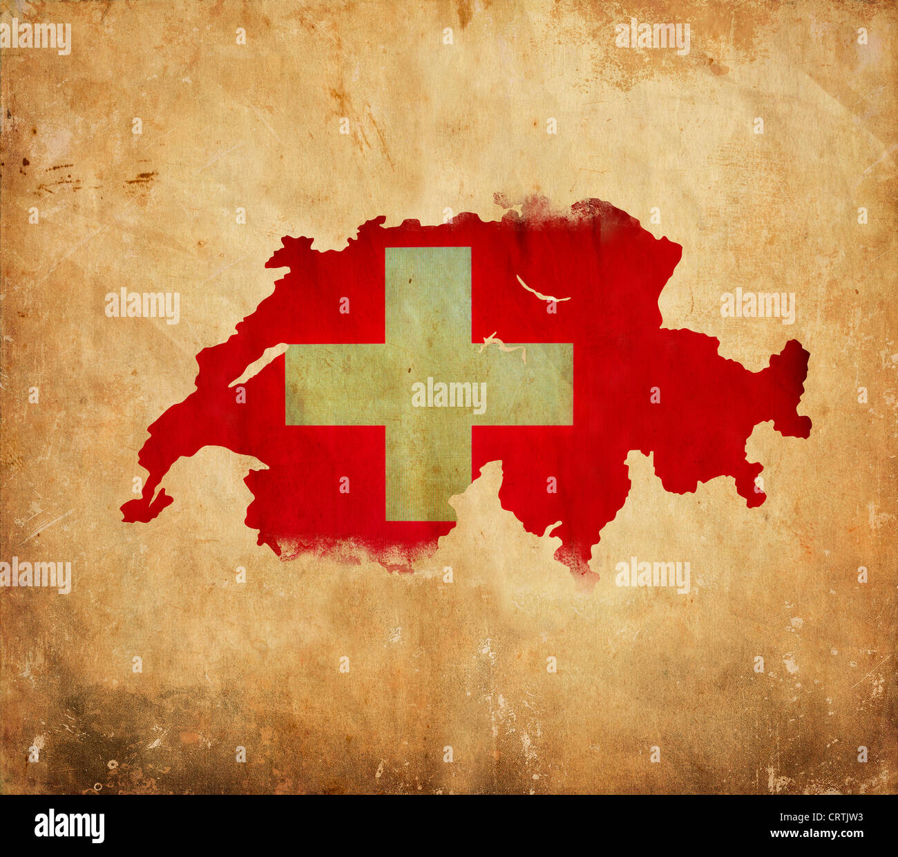 Vintage map of Switzerland on grunge paper Stock Photo - Alamy