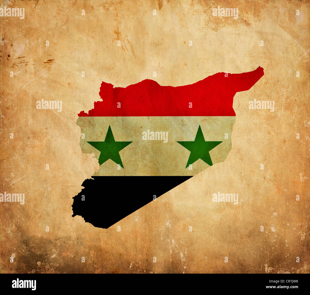 Vintage map of Syria on grunge paper Stock Photo - Alamy