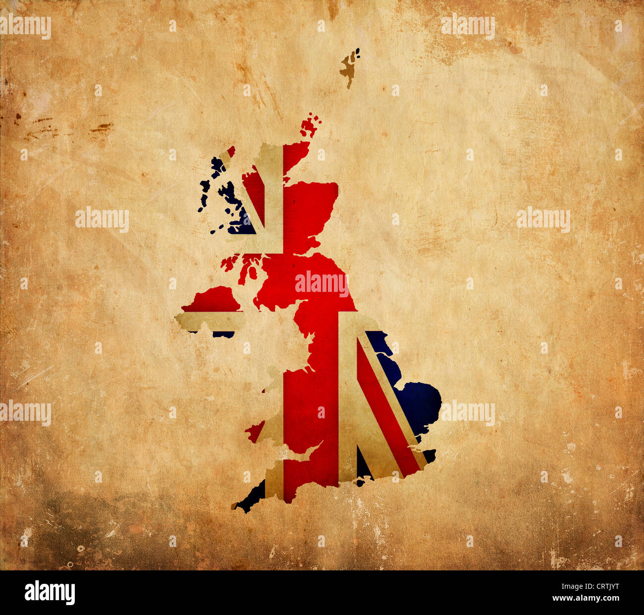 Vintage map of United Kingdom on grunge paper Stock Photo - Alamy
