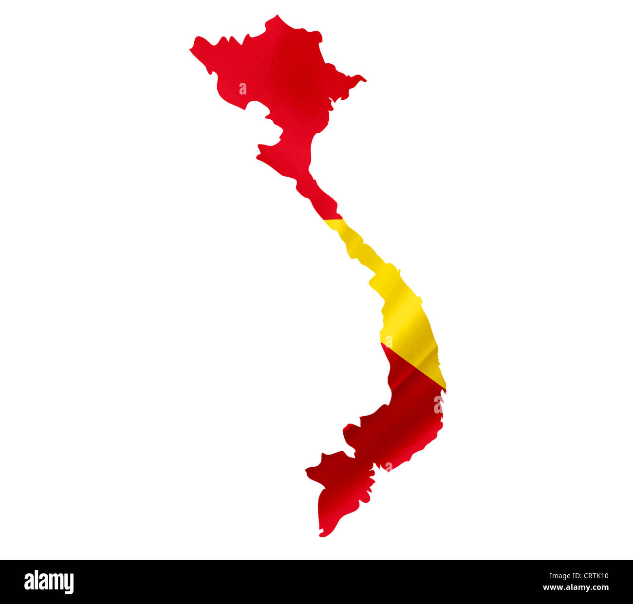 Map of Vietnam with waving flag isolated on white Stock Photo - Alamy