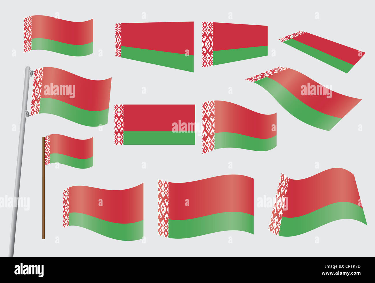 set of flags of Belarus illustration Stock Photo - Alamy