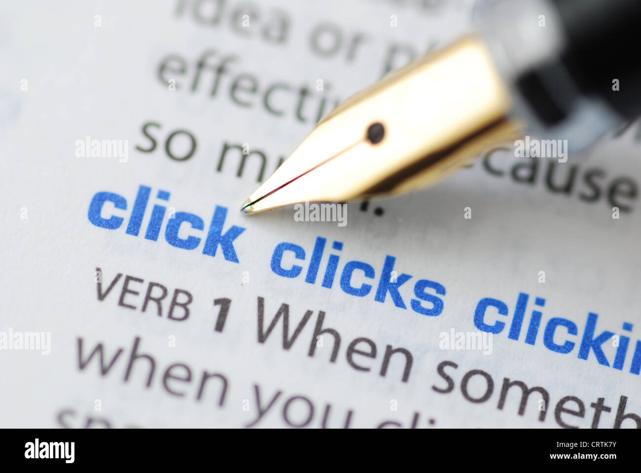 Click - Dictionary Series Stock Photo - Alamy