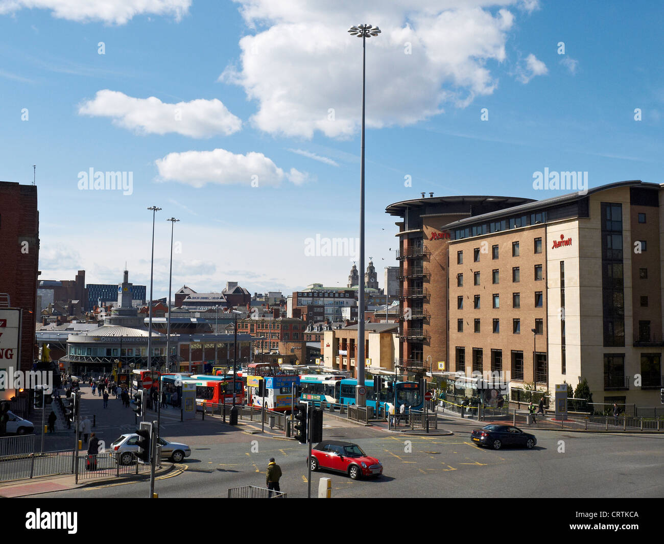 Queen Square bus station with Marriott hotel in Liverpool UK Stock ...