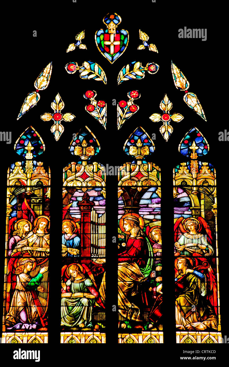 Angels Playing Music Stained Glass in National Shrine of Saint Francis ...