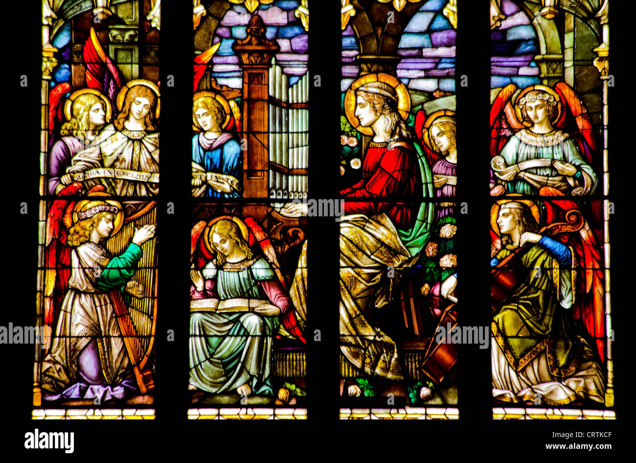 Angels Playing Music Stained Glass in National Shrine of Saint Francis ...