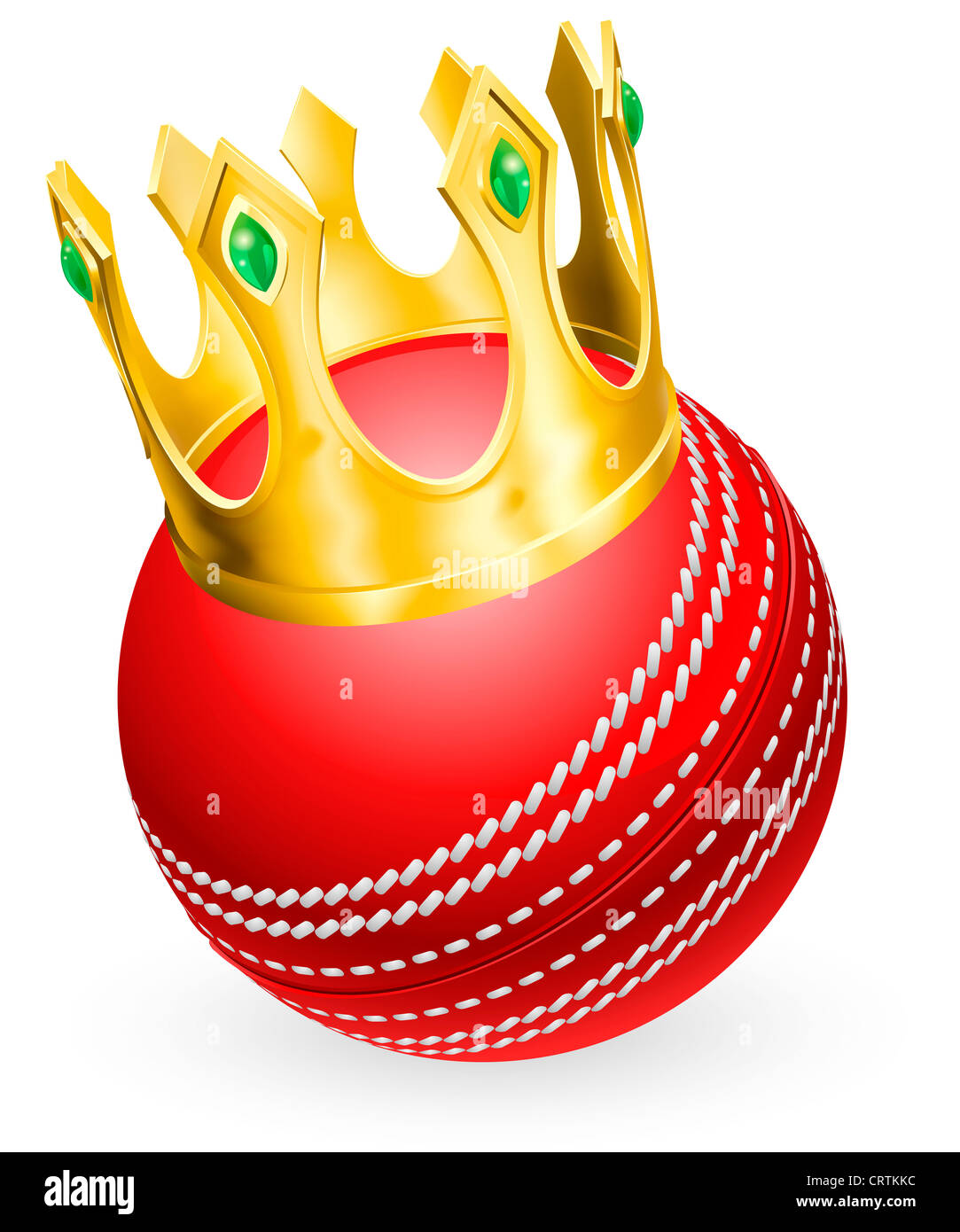 King of cricket concept, a cricket ball wearing a gold crown Stock ...