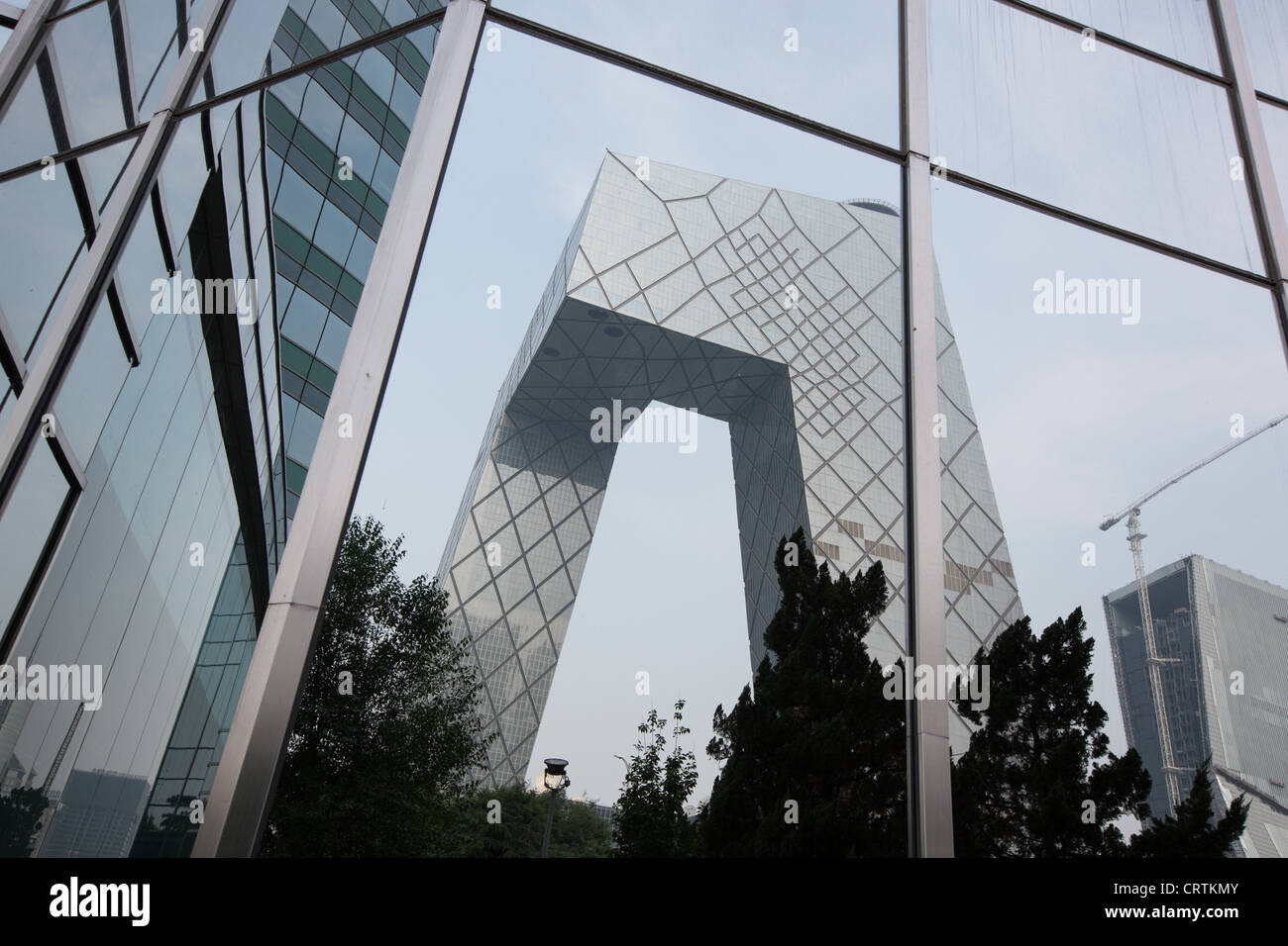 The modern CCTV (China television) building, designed by Rem Koolhaas ...