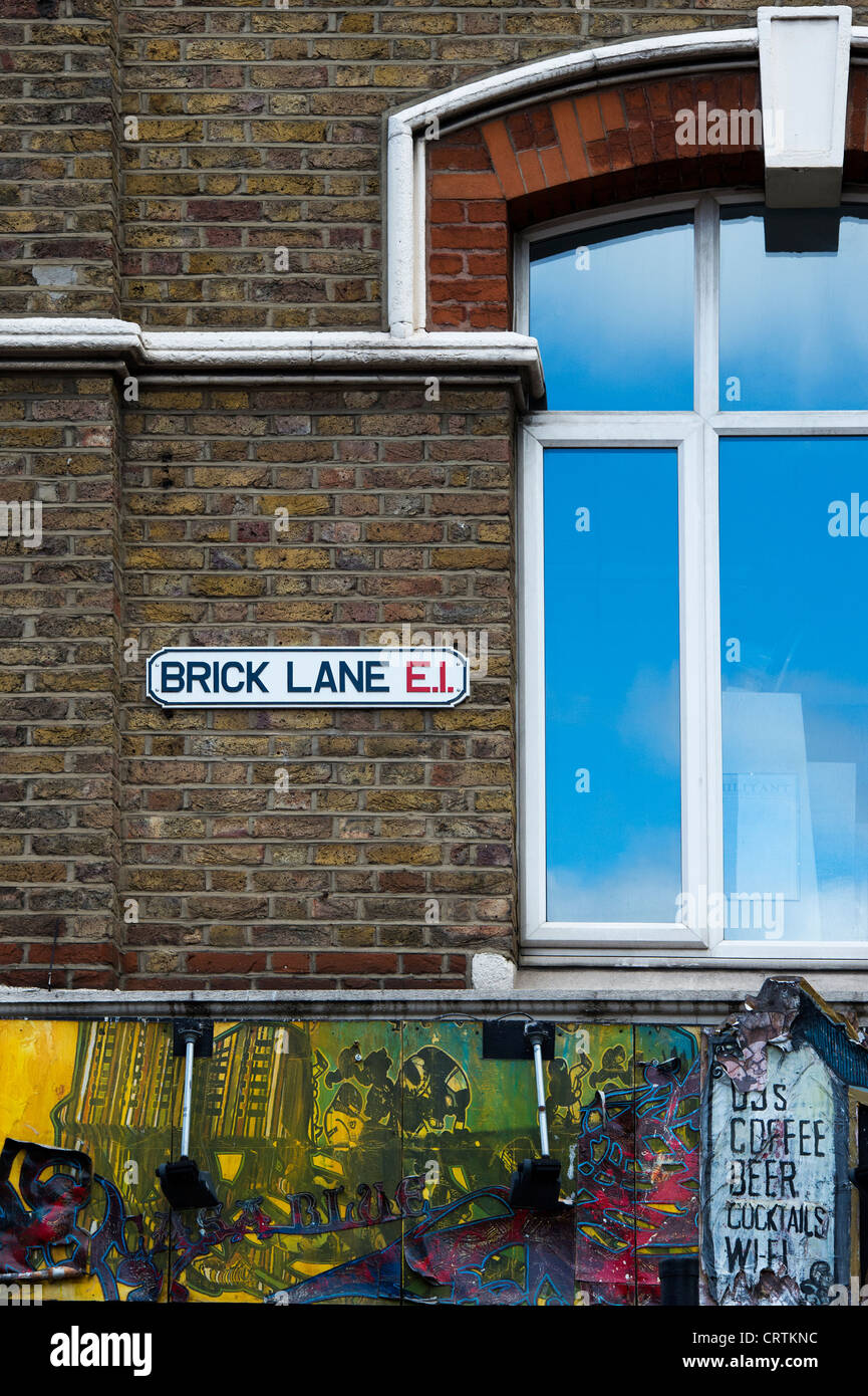 Brick Lane street sign. Tower Hamlets, East End. London. England Stock ...