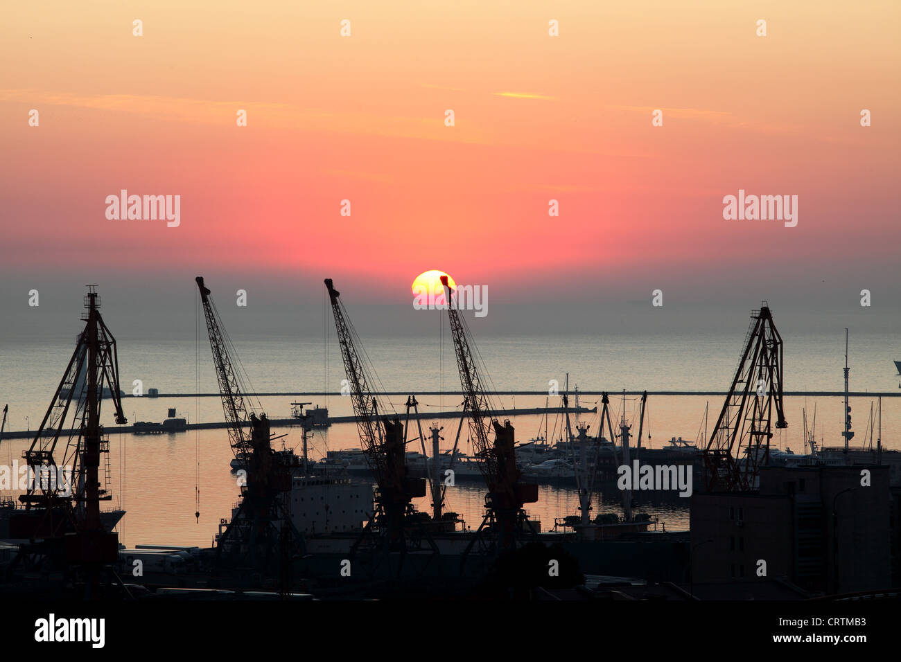 sunrise in the harbor of Odessa, Ukraine Stock Photo - Alamy
