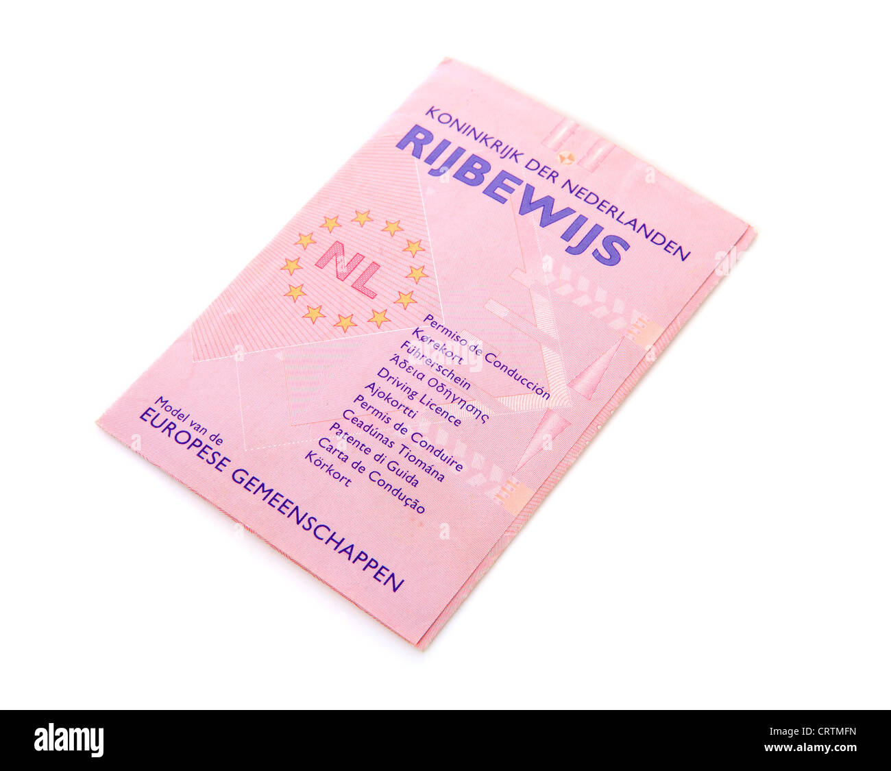 Dutch drivers license isolated on white background Stock Photo - Alamy