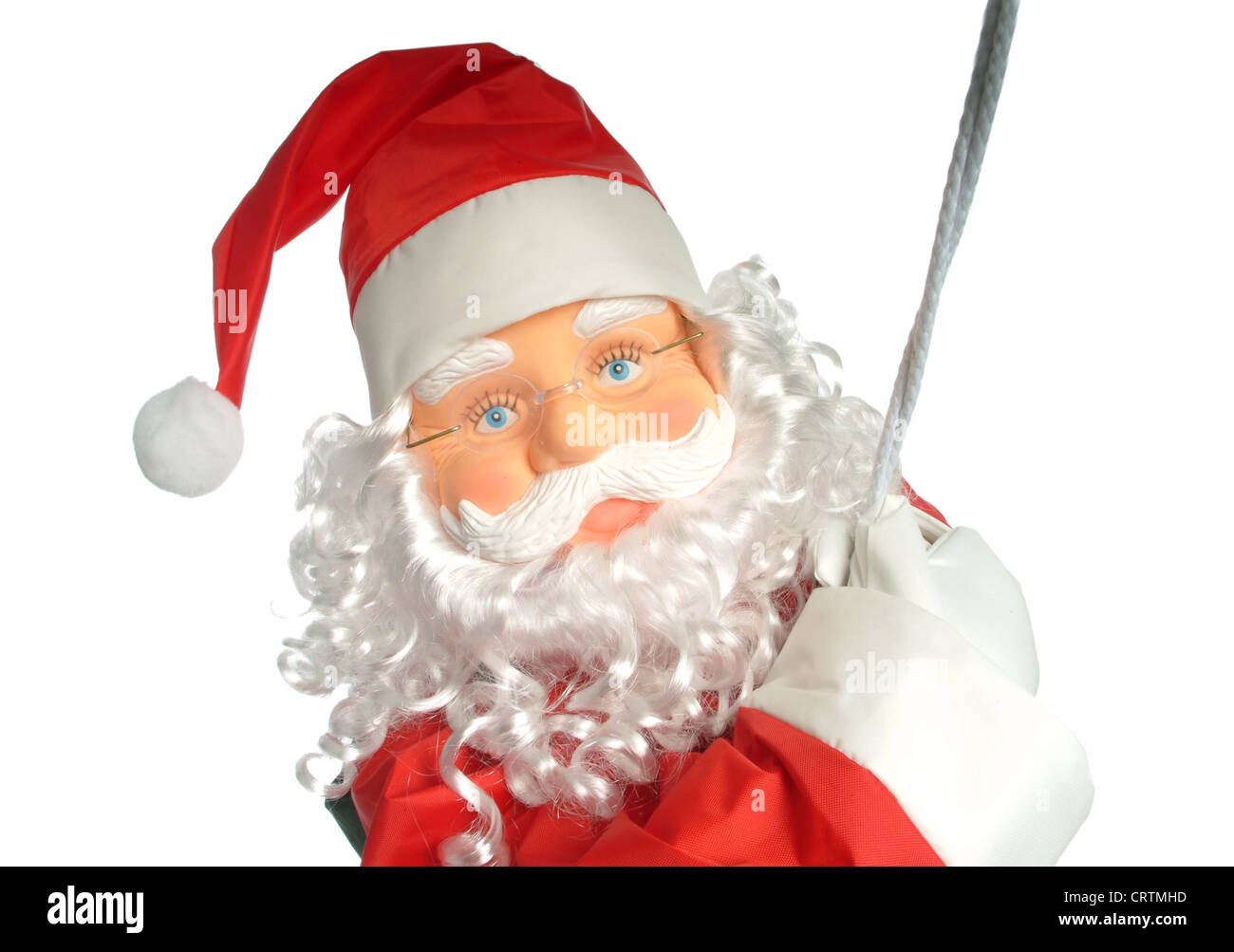 Santa swings on rope Stock Photo - Alamy