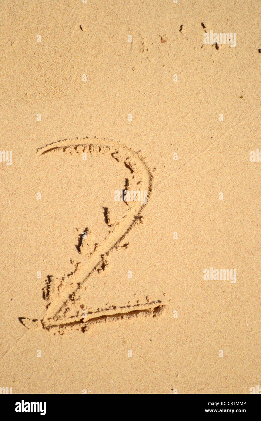 Numbers written on sand hi-res stock photography and images - Alamy