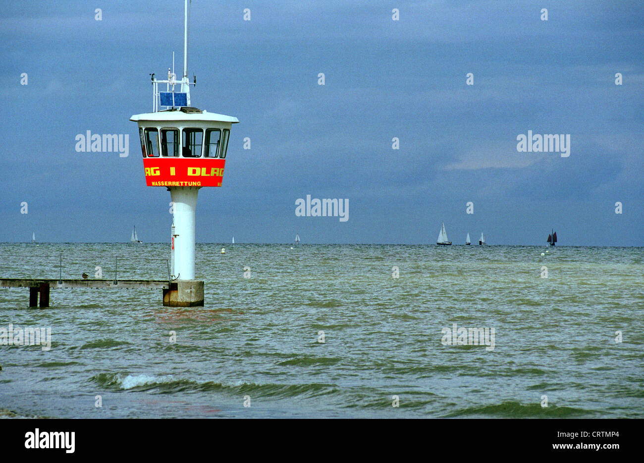 DLRG watchtower Luebeck Bay, close of Travemuende Stock Photo - Alamy