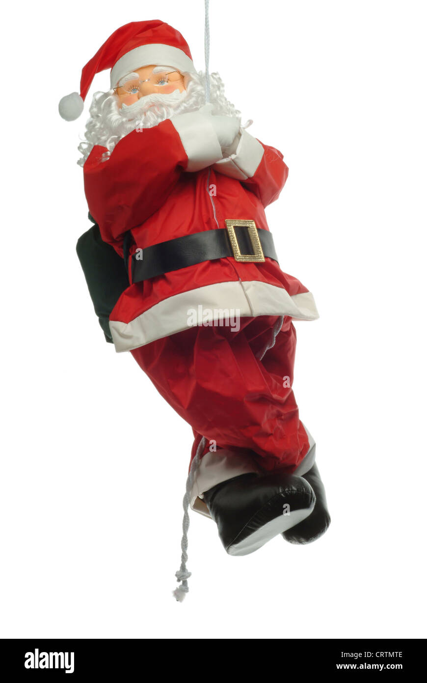 Santa swings on rope Stock Photo - Alamy
