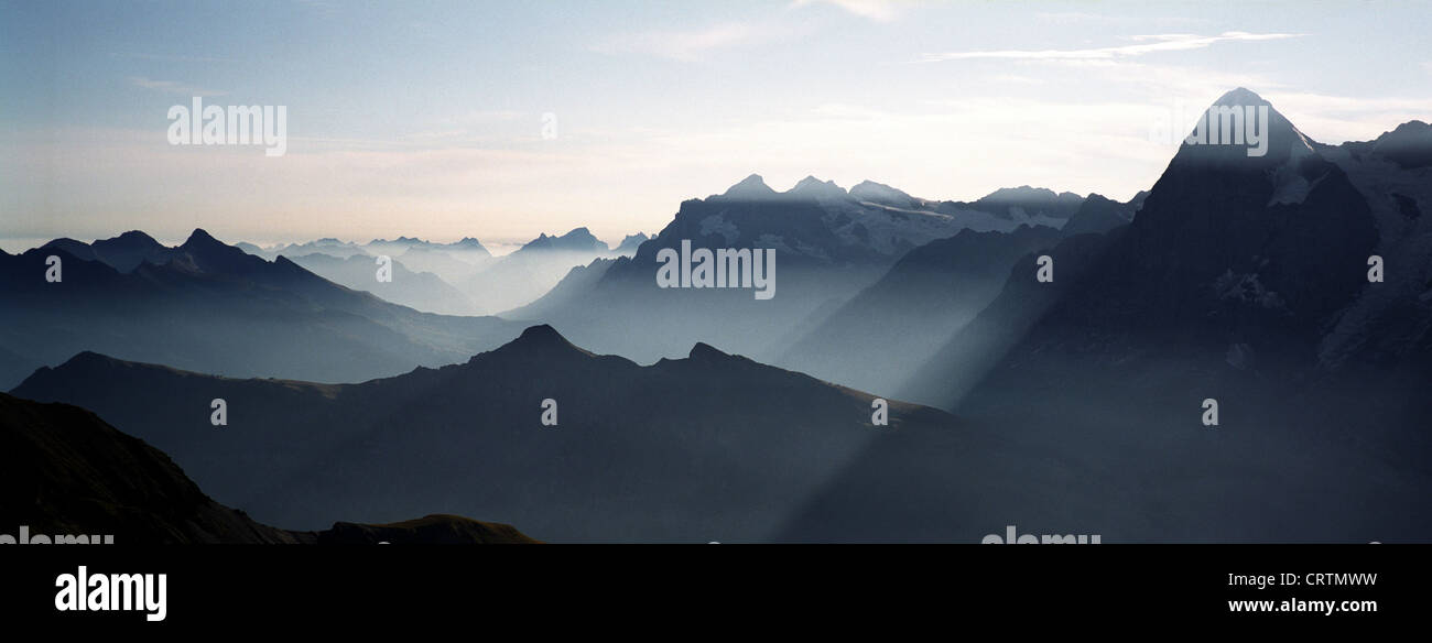 Mountain panorama: Swiss Alps Stock Photo - Alamy