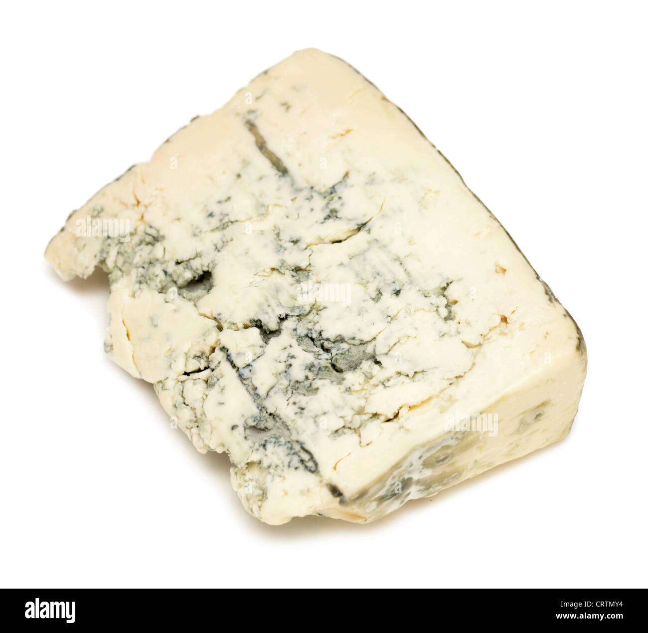 Blue cheese isolated on white background. Fresh cheese with blue mold ...
