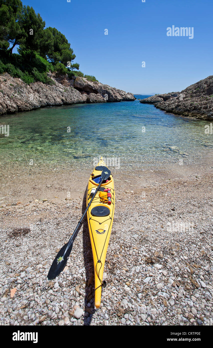 Sea kayak at Punta Negra beach. Calvia. Mallorca. Spain Stock Photo - Alamy