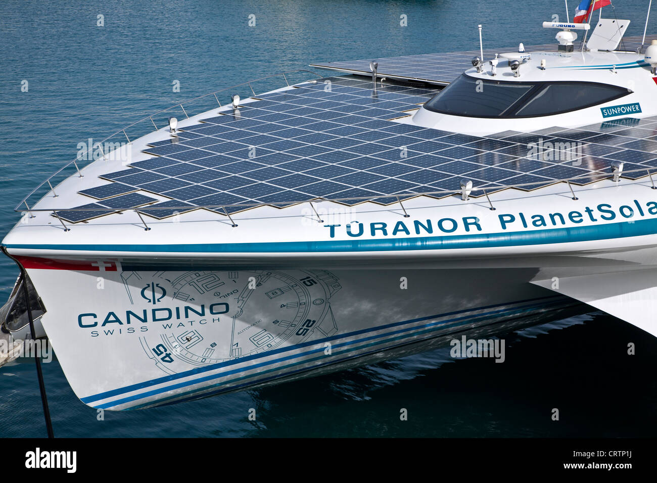 Türanor catamaran solar ship (biggest solar ship in the world). Port ...