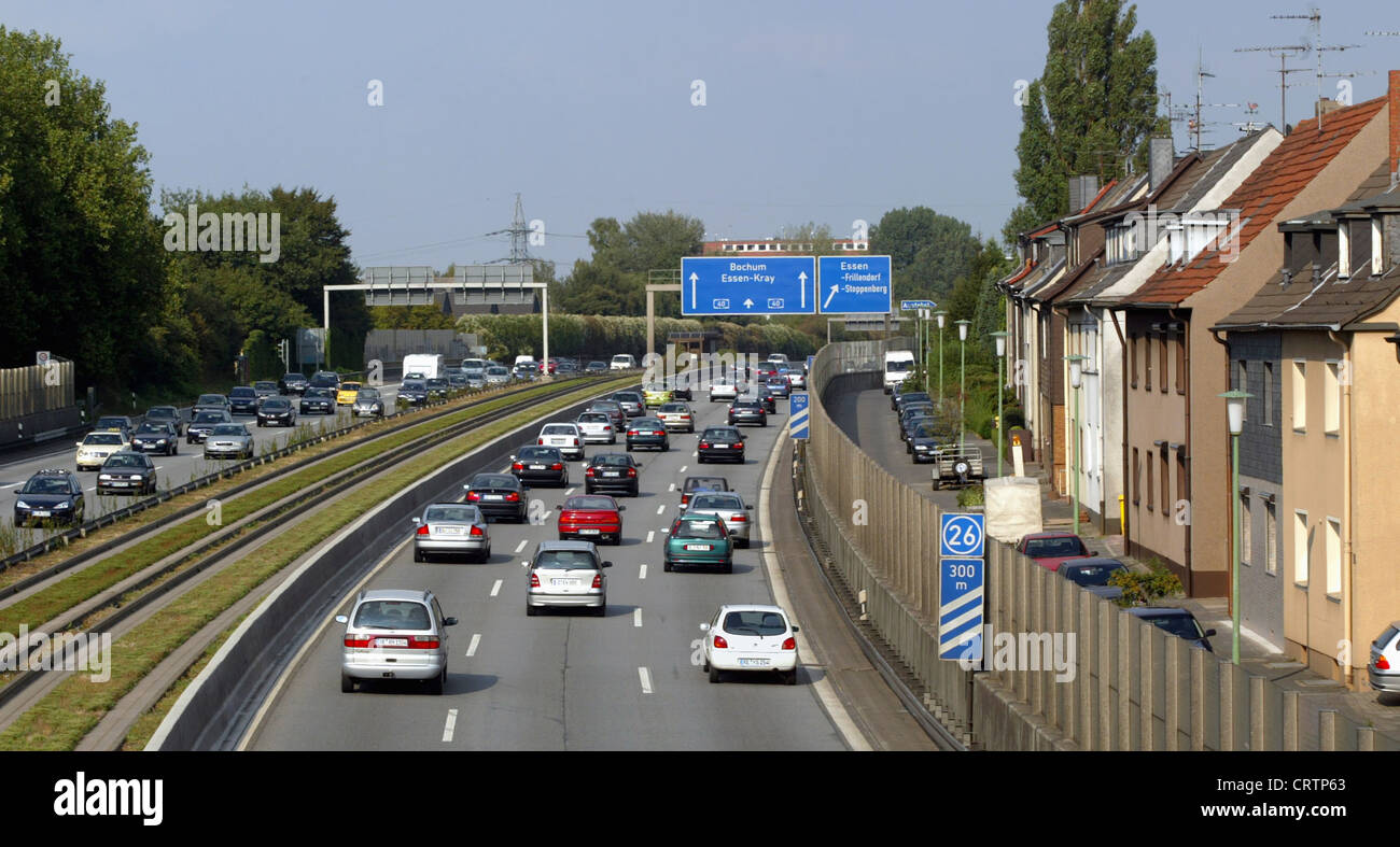 Rush-hour traffic on the A40 in Essen Stock Photo - Alamy