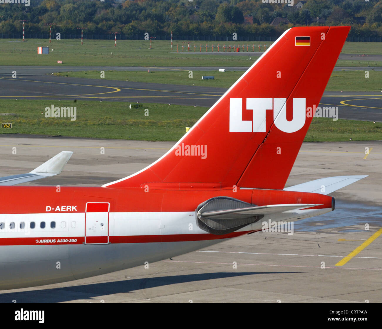 LTU plane at Duesseldorf airport Stock Photo - Alamy
