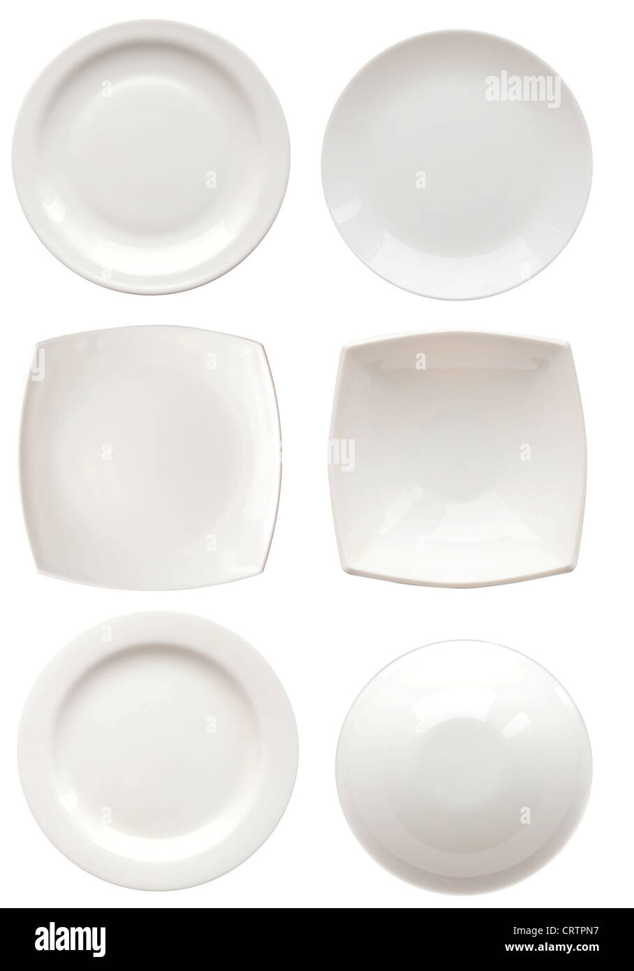 white plates isolated on white Stock Photo - Alamy