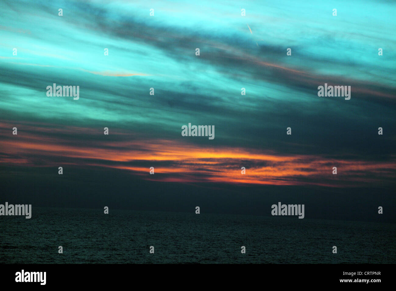 Sunset sky over the Mediterranean Sea, Europe Stock Photo - Alamy